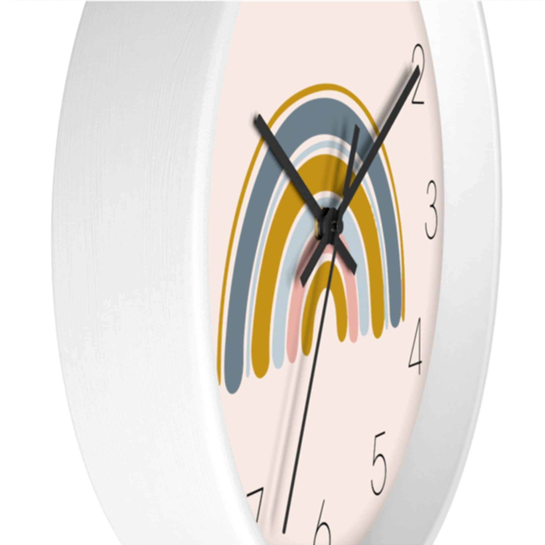 Rainbow Wall Clock Boho Rainbow Clock Kids Wall Clock - Etsy