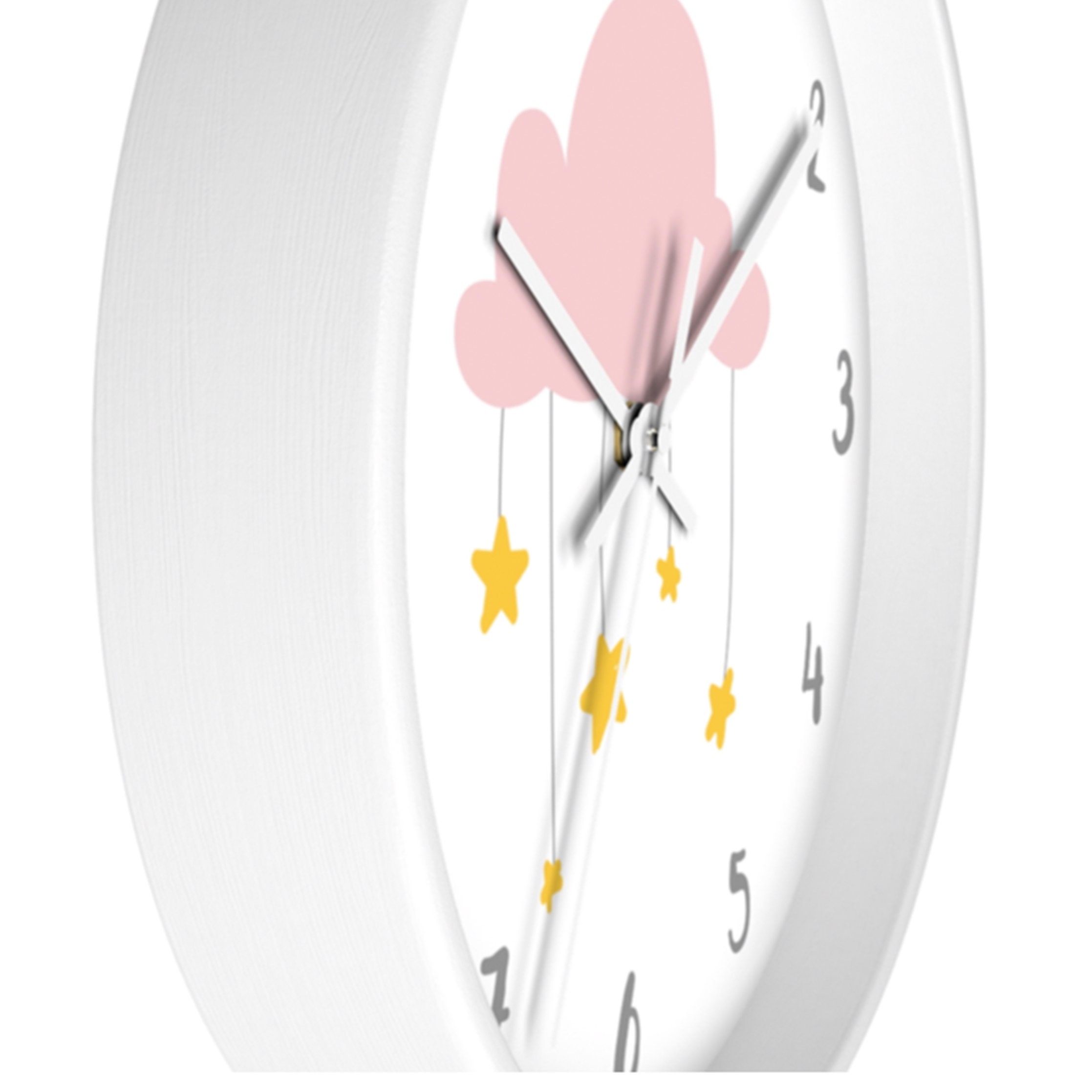 Pink Cloud Wall Clock Twinkle Star Clock Nursery Wall Clock - Etsy
