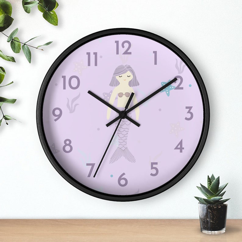 Purple Mermaid Clock Mermaid Room Decor Under the Sea - Etsy