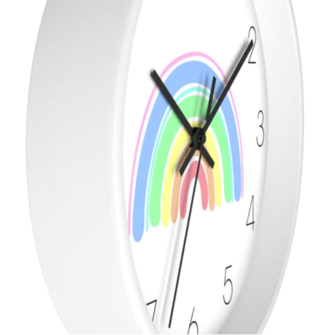 Pastel Rainbow Wall Clock Boho Rainbow Clock Kids Wall | Etsy