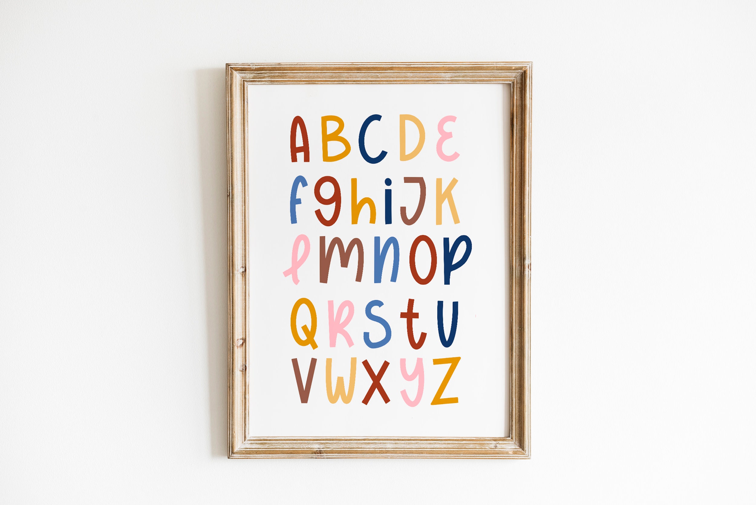 ABC Wall Art Printable Child Room Art Boho Nursery Print - Etsy