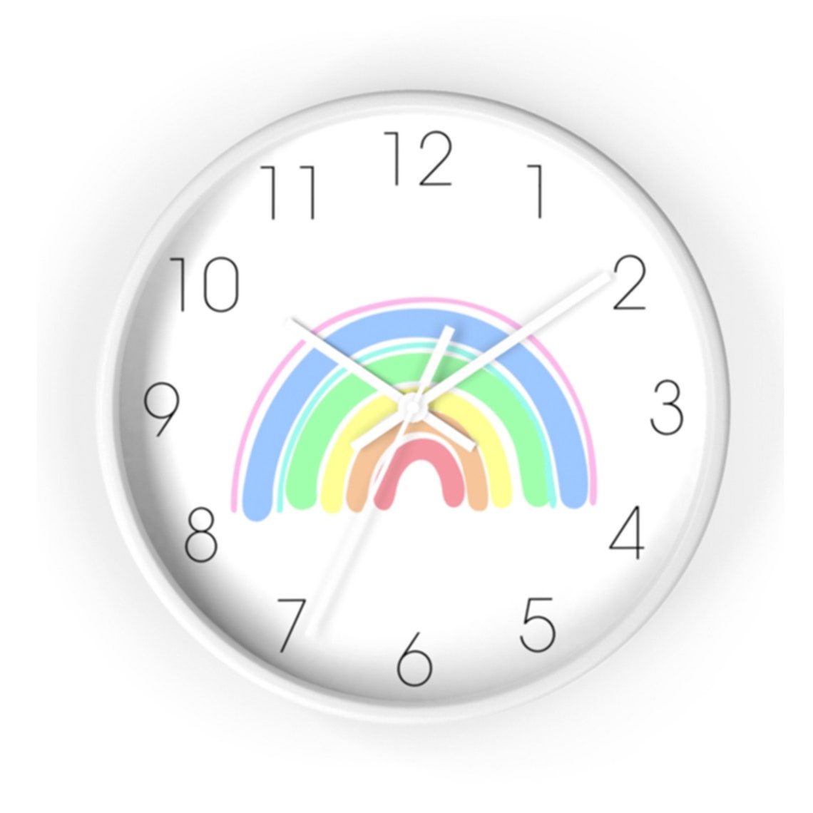 Pastel Rainbow Wall Clock Boho Rainbow Clock Kids Wall | Etsy