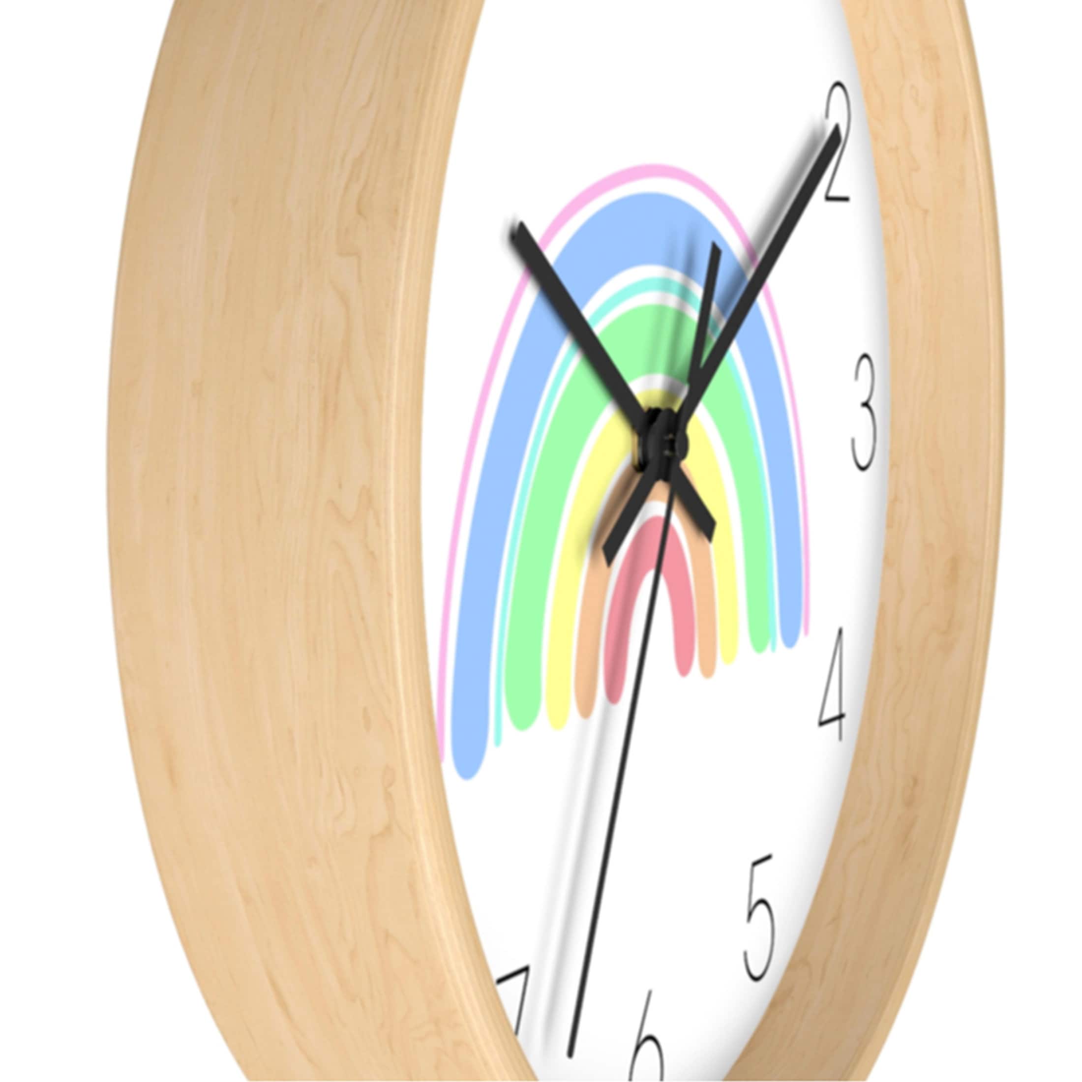 Pastel Rainbow Wall Clock Boho Rainbow Clock Kids Wall - Etsy