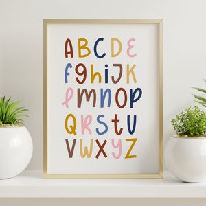 ABC Wall Art Printable Child Room Art Boho Nursery Print - Etsy