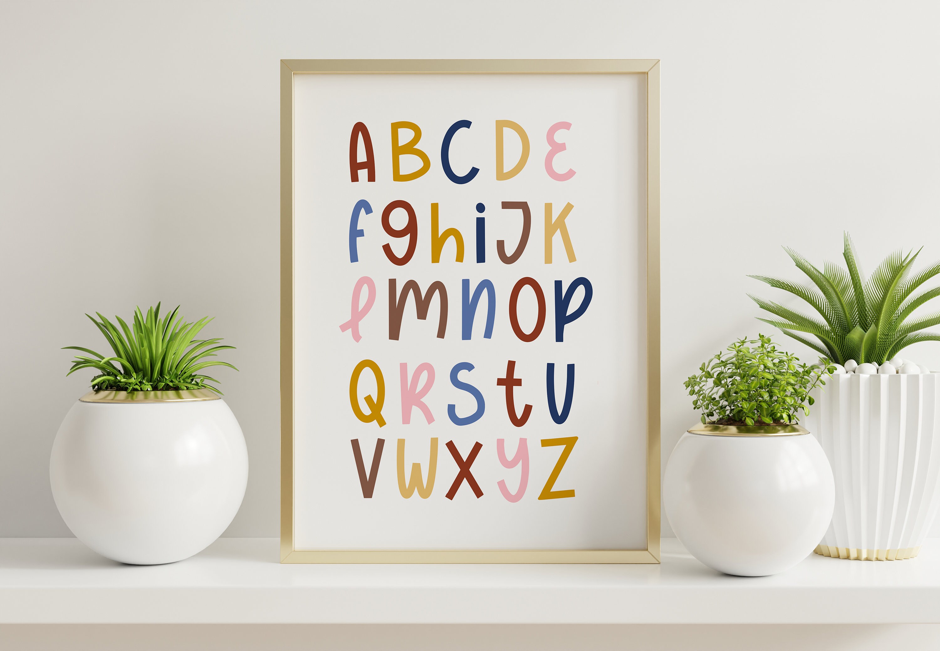 ABC Wall Art Printable Child Room Art Boho Nursery Print - Etsy