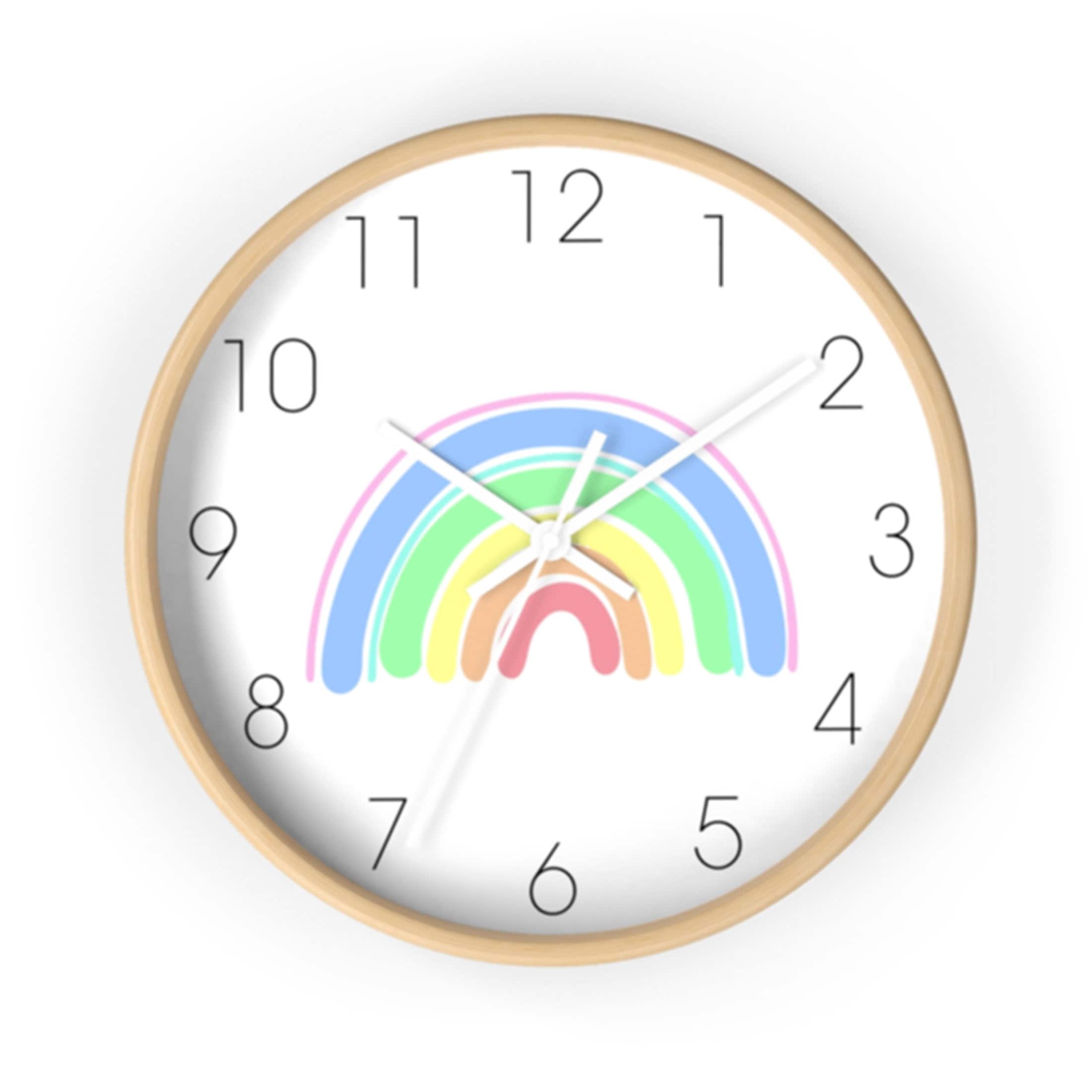 Pastel Rainbow Wall Clock Boho Rainbow Clock Kids Wall - Etsy