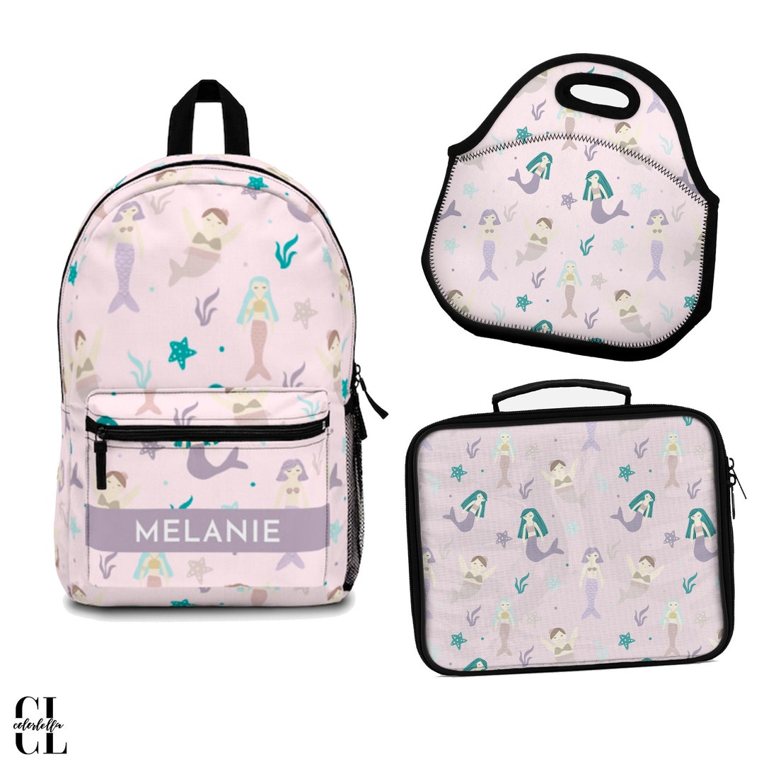 Mermaid Backpack, Mermaid Kids Design Backpack, Cute Little Mermaids ...