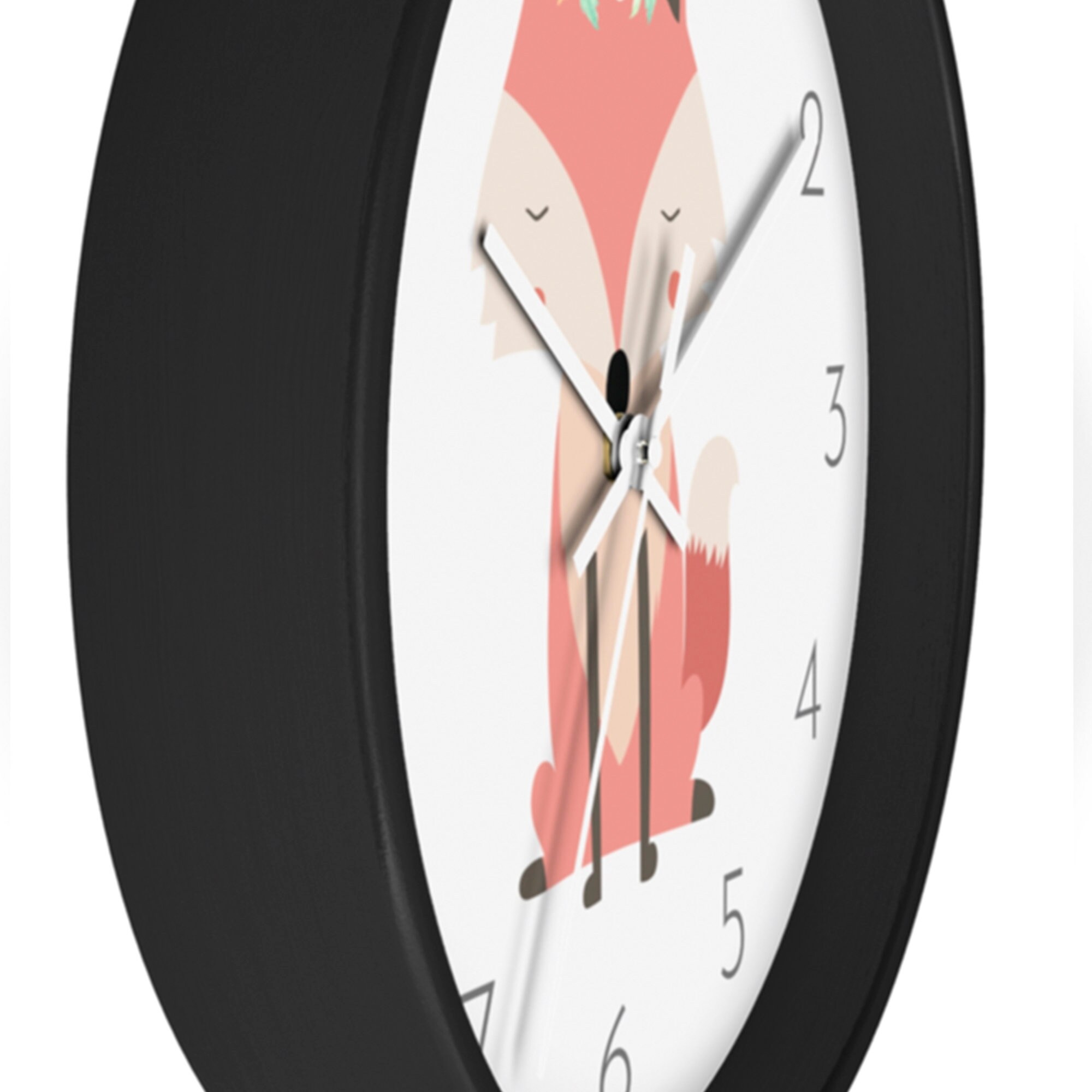 Woodland Fox Wall Clock, Nursery Clocks Decor, Boho Nursery Fox, Modern ...