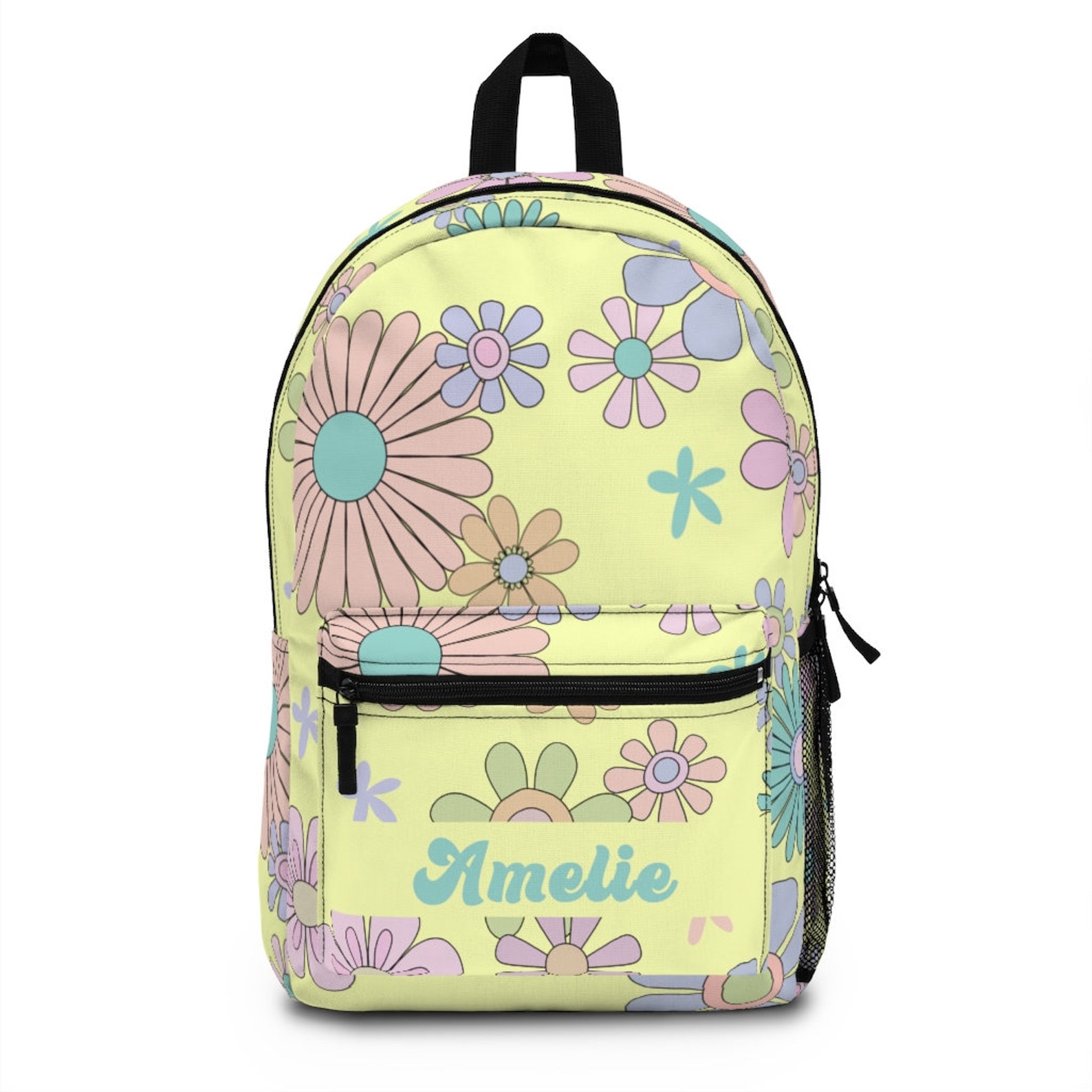 Retro Flower Power Backpack, Groovy Floral Bag, Back to School Set ...