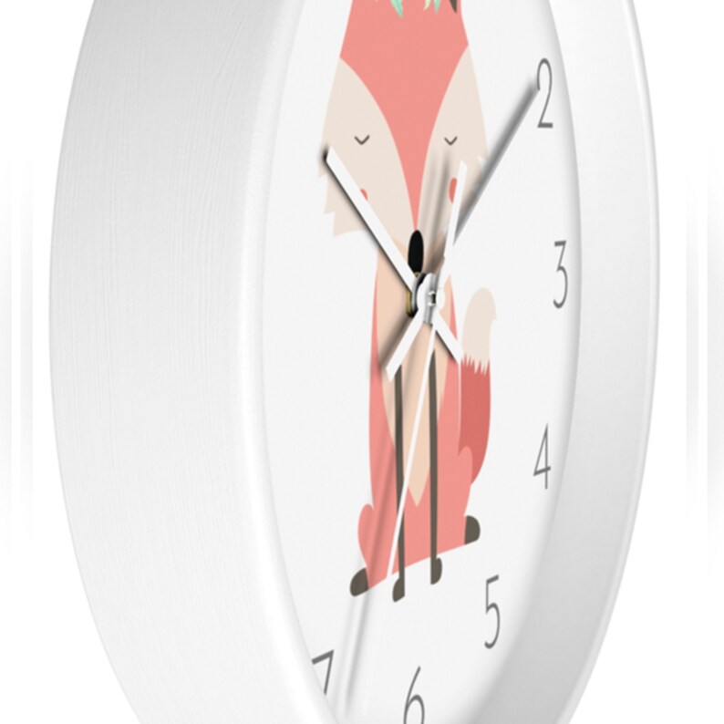 Woodland Fox Wall Clock, Nursery Clocks Decor, Boho Nursery Fox, Modern ...