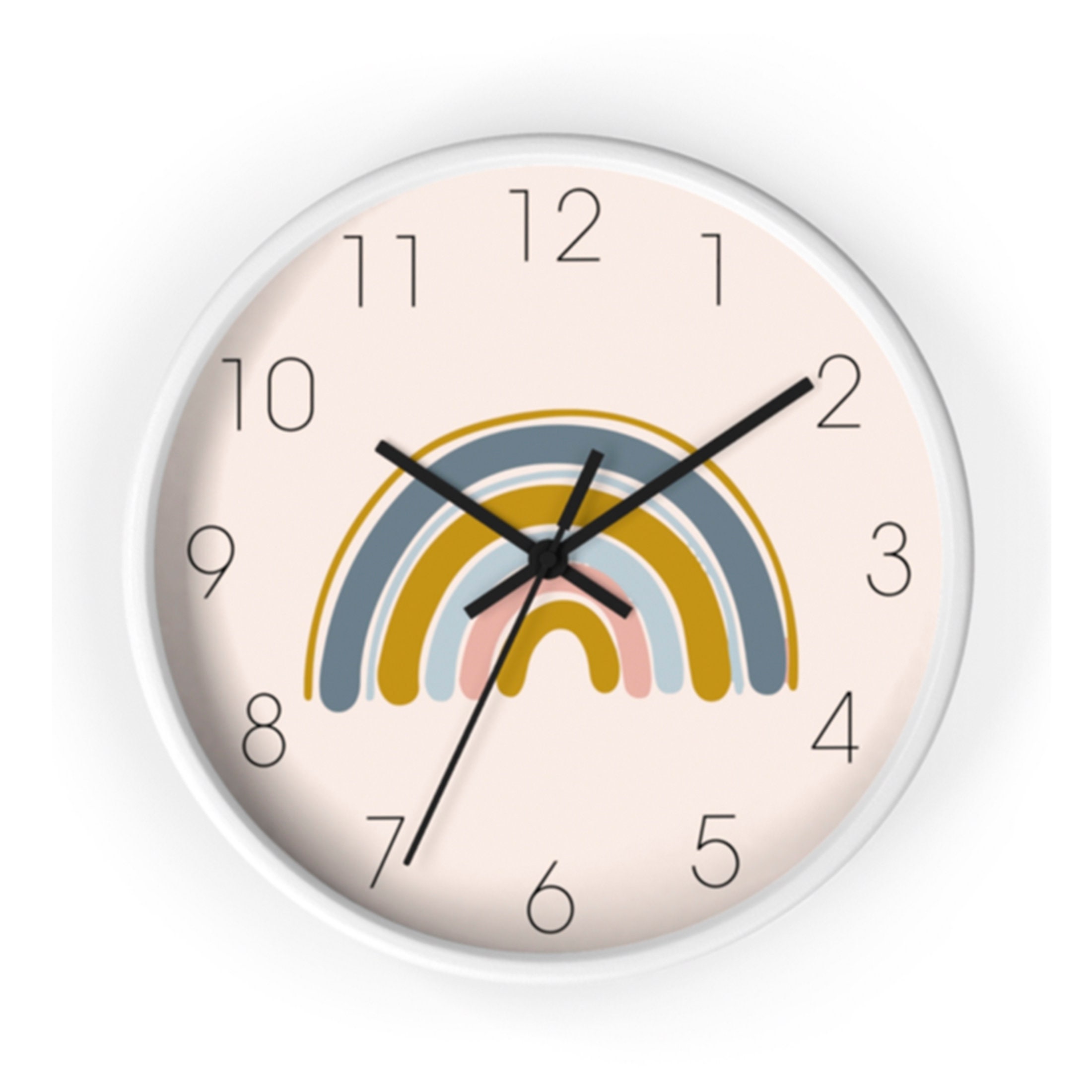 Rainbow Wall Clock Boho Rainbow Clock Kids Wall Clock - Etsy