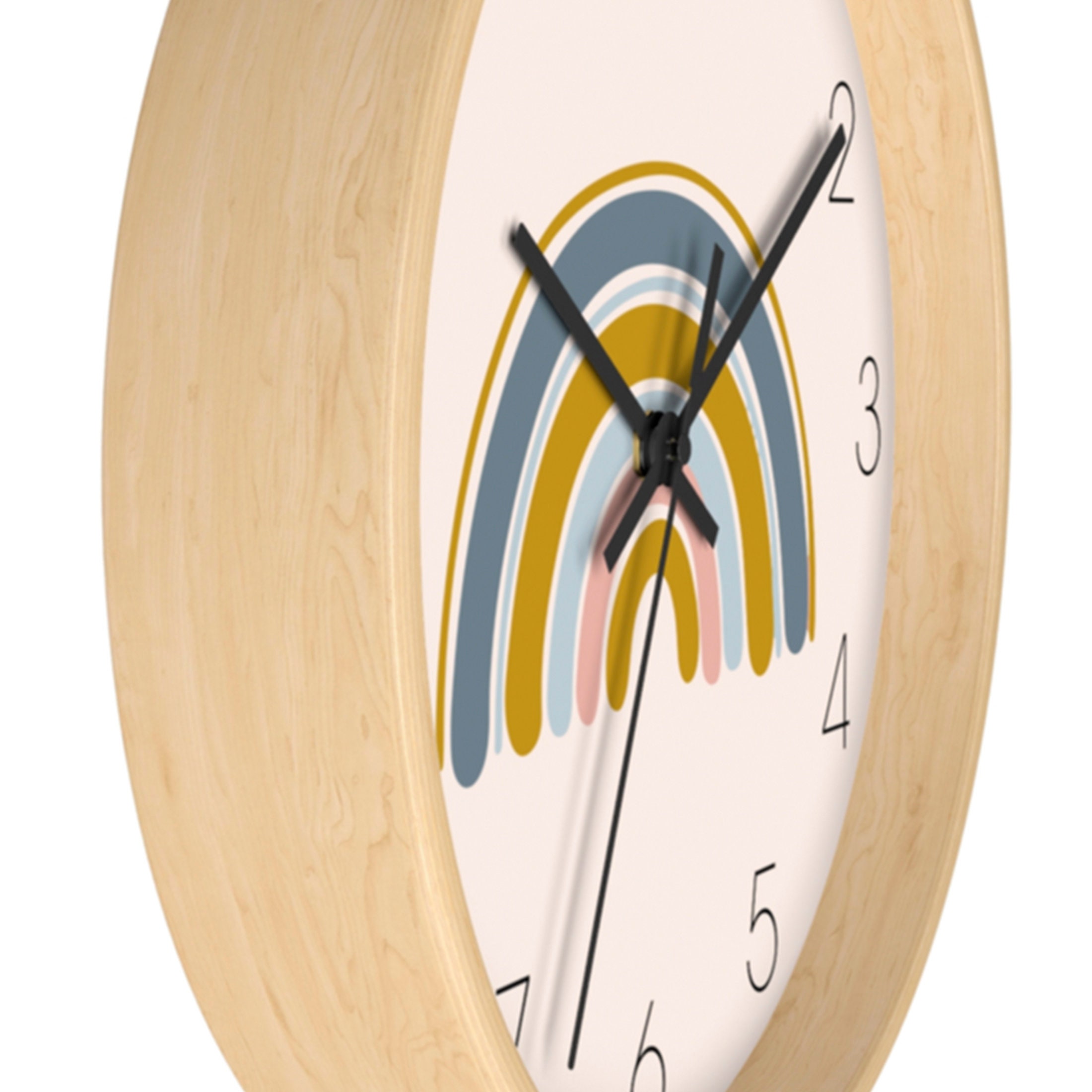 Rainbow Wall Clock Boho Rainbow Clock Kids Wall Clock - Etsy