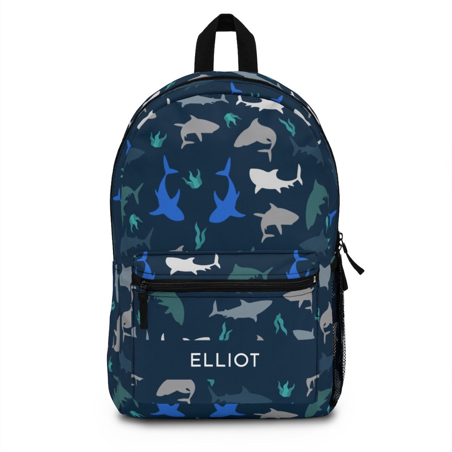 Shark Backpack Boy Shark Blue Print Backpack Under the Sea | Etsy