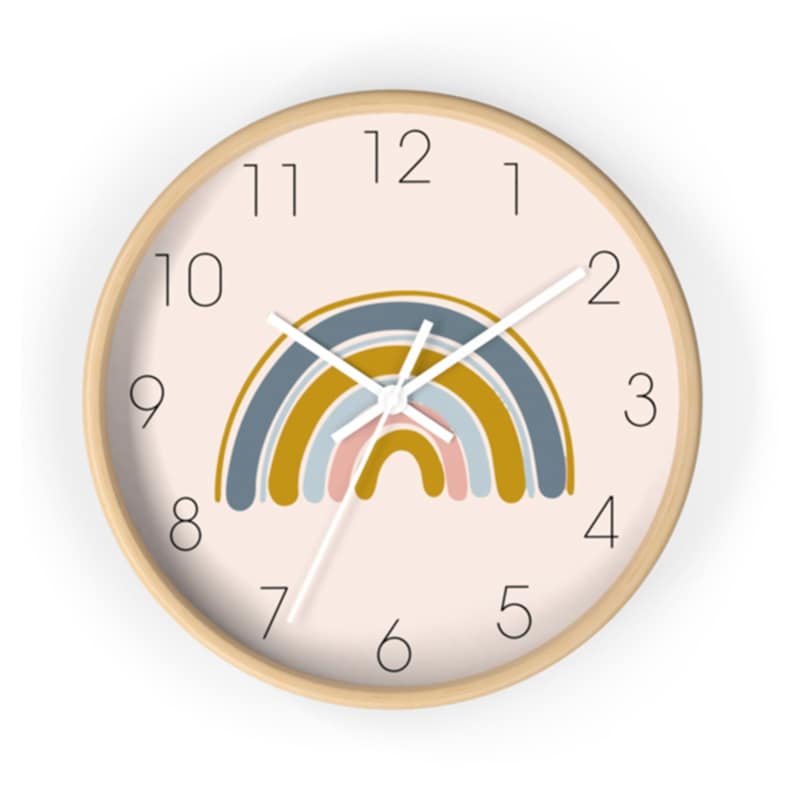 Rainbow Wall Clock Boho Rainbow Clock Kids Wall Clock - Etsy