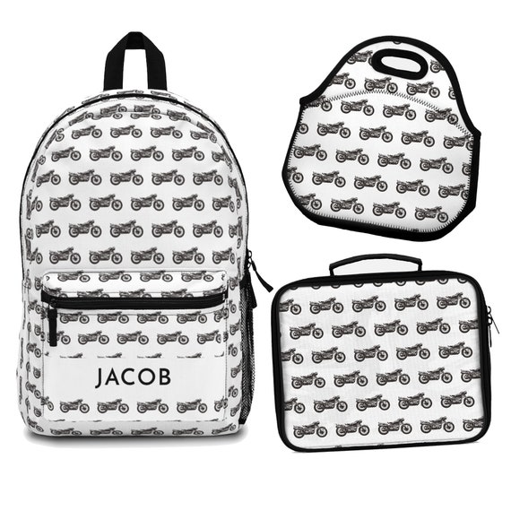 Biker Backpack Kids Motorbike Design Backpack Bike Lover | Etsy