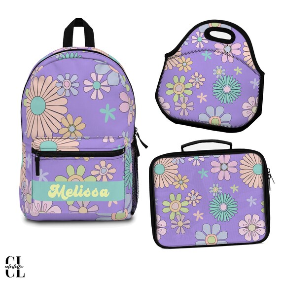 Retro Flower Power Backpack Groovy Floral Bag Back to School - Etsy