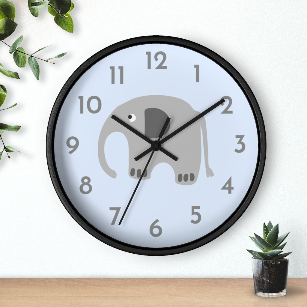 Elephant Wall Clock Elephant Baby Shower Gifts Nursery | Etsy