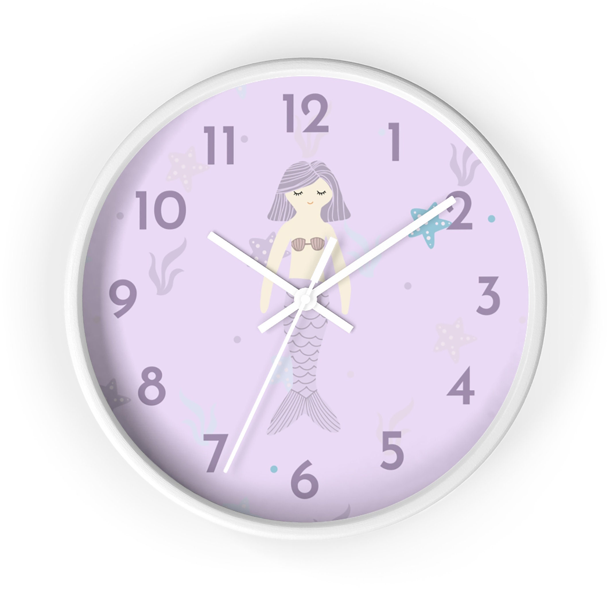 Purple Mermaid Clock Mermaid Room Decor Under the Sea - Etsy