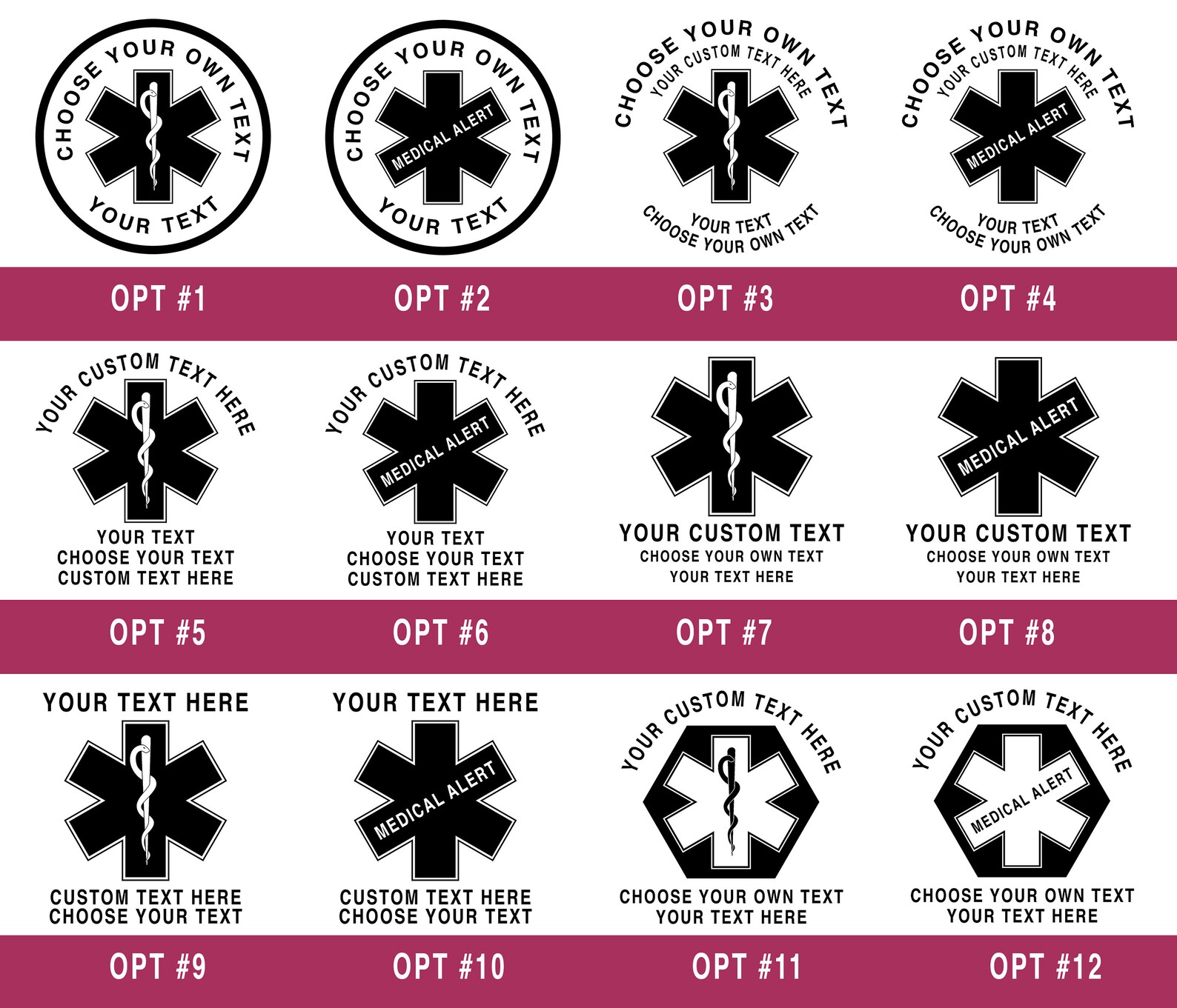 Custom Medical Alert Special Needs Permanent Outdoor Vinyl Car Decal ...