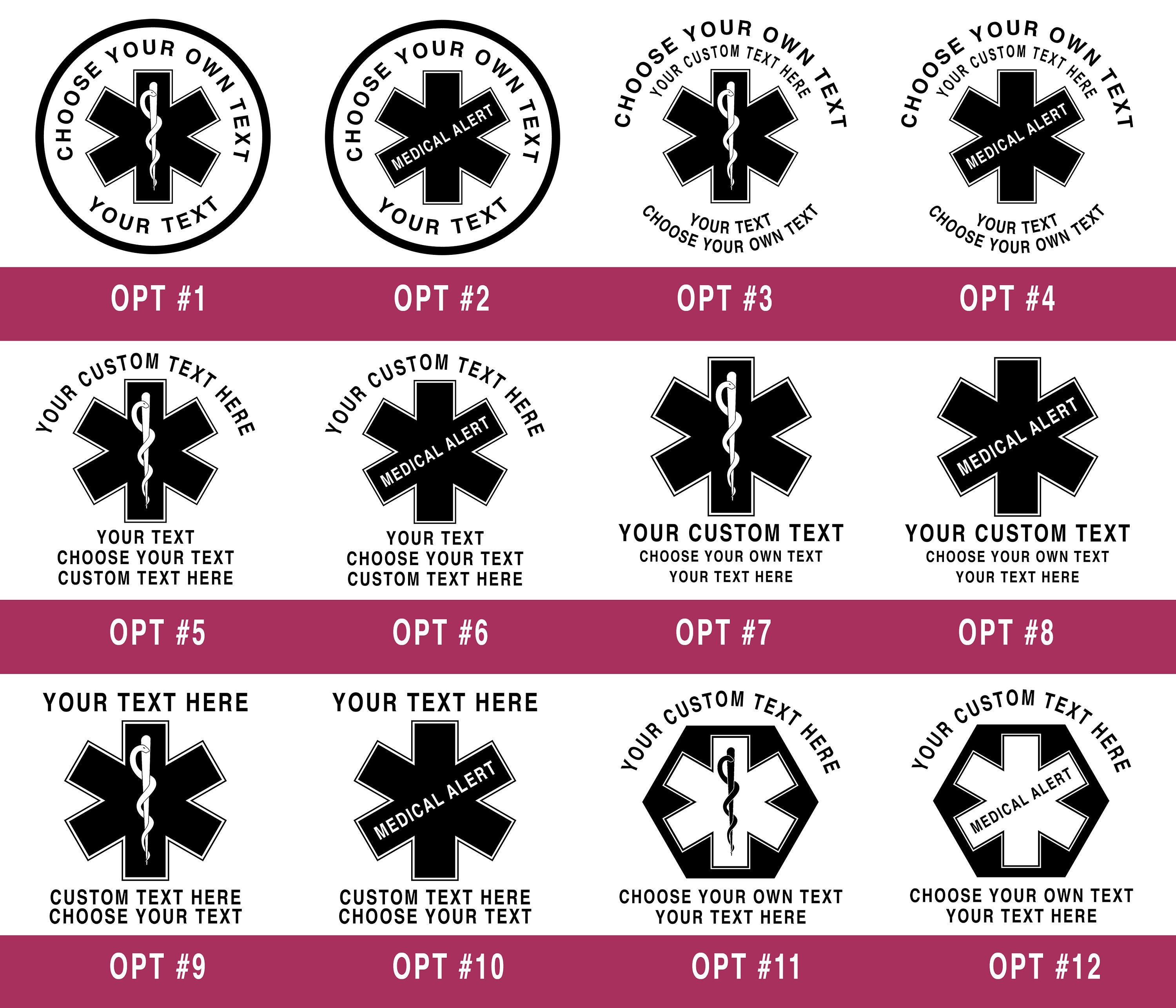 Custom Medical Alert Special Needs Permanent Outdoor Vinyl Car Decal ...