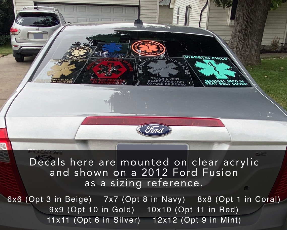 Custom Medical Alert Special Needs Permanent Outdoor Vinyl Car - Etsy