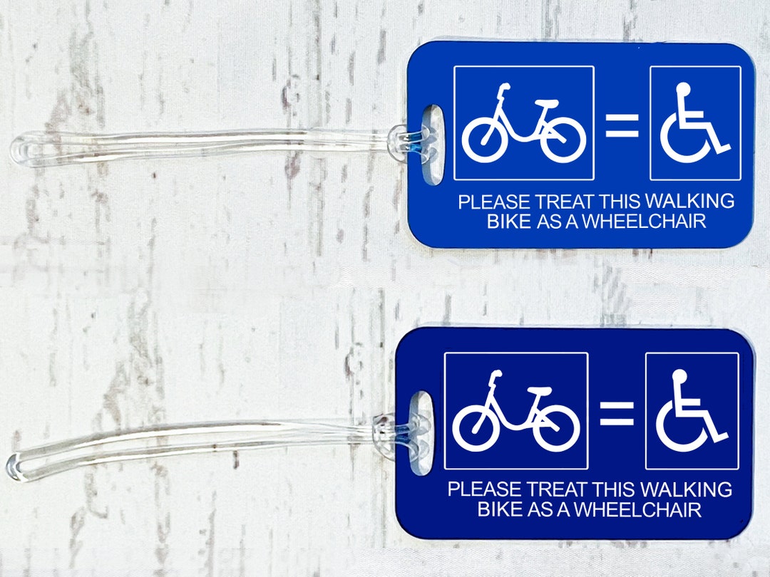 Aluminum Walking Bike as Wheelchair Tag - Double Sided - Choice of ...