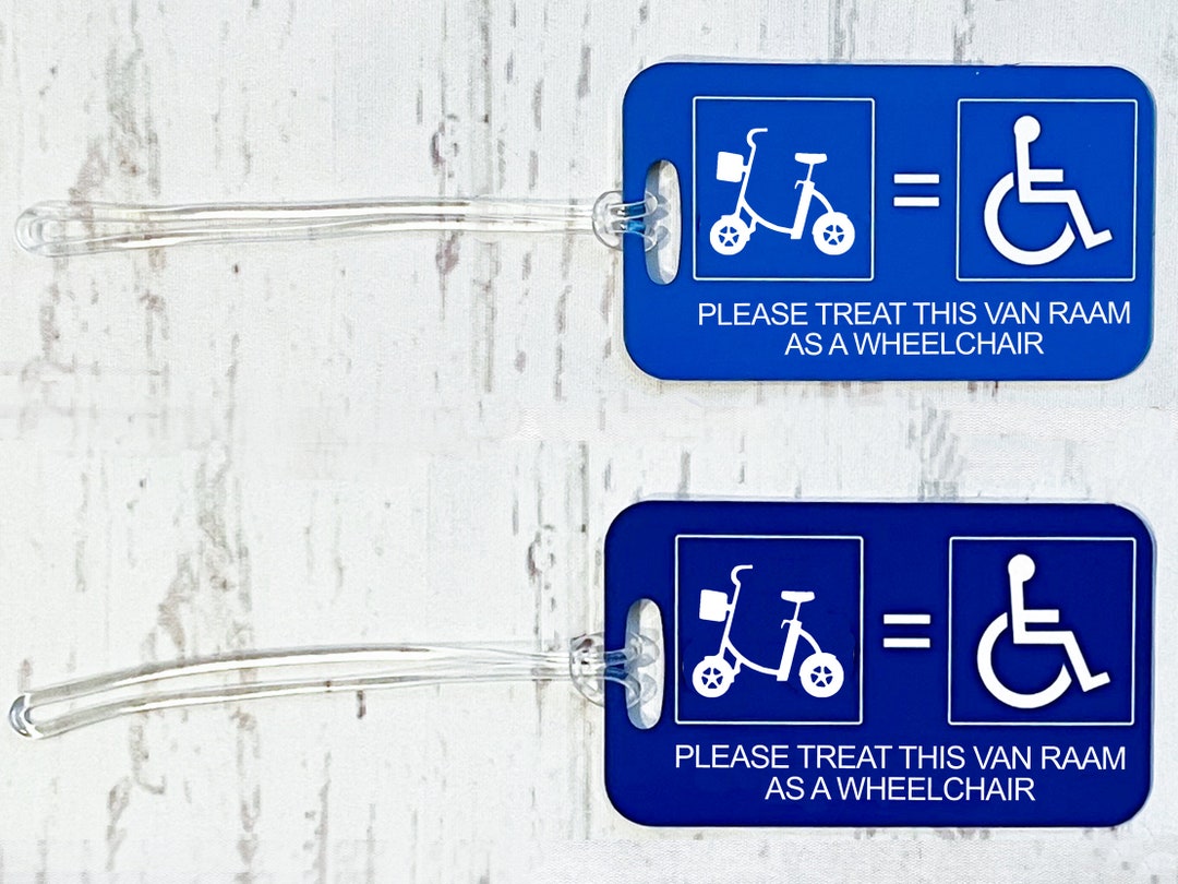 Aluminum Van Raam as Wheelchair Tag - Double Sided - Choice of Color - Etsy