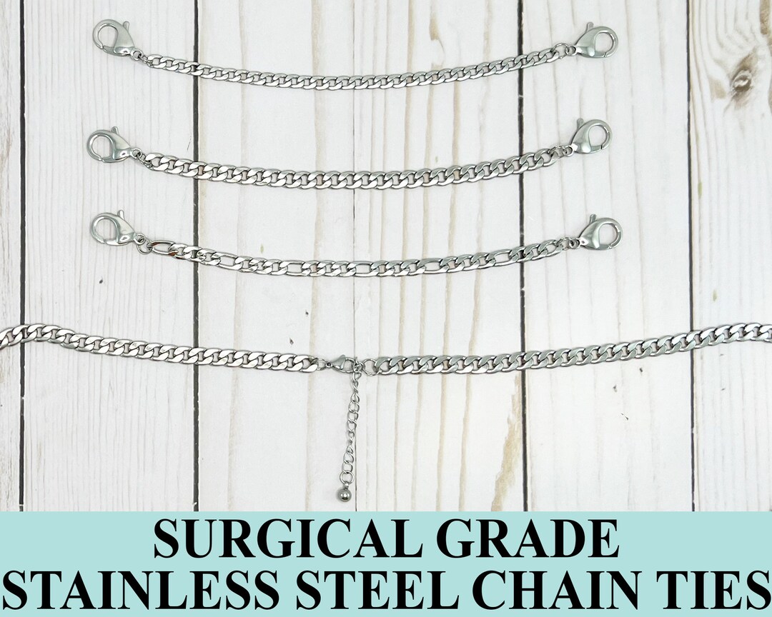 Chain Trach Ties - Surgical Stainless Steel - Can Be Made Adjustable - Etsy