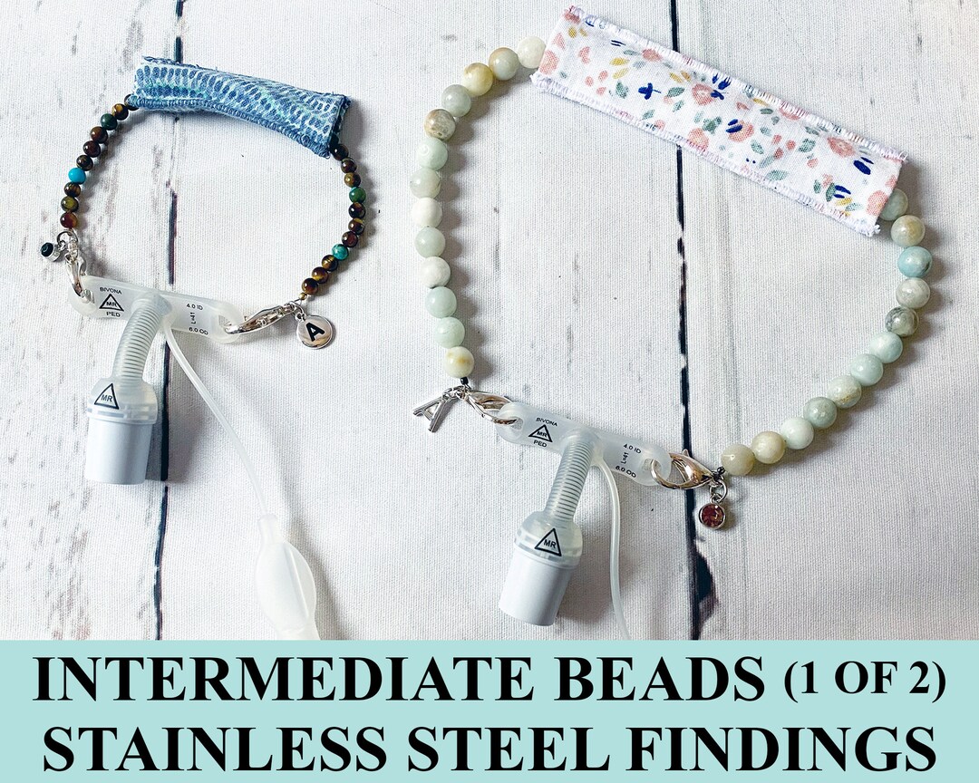 Beaded Trach Ties - Intermediate Beads (1 of 2) - Stainless Steel ...