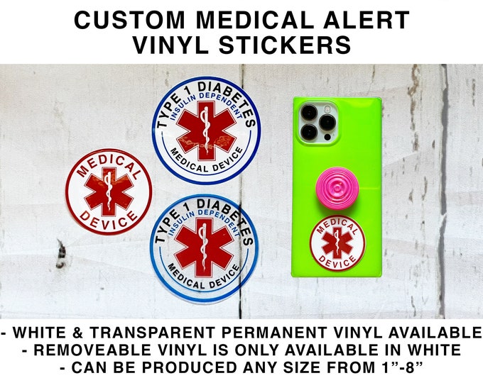Custom Medical Alert Sticker for Insulin Pumps & Medical Devices - Etsy
