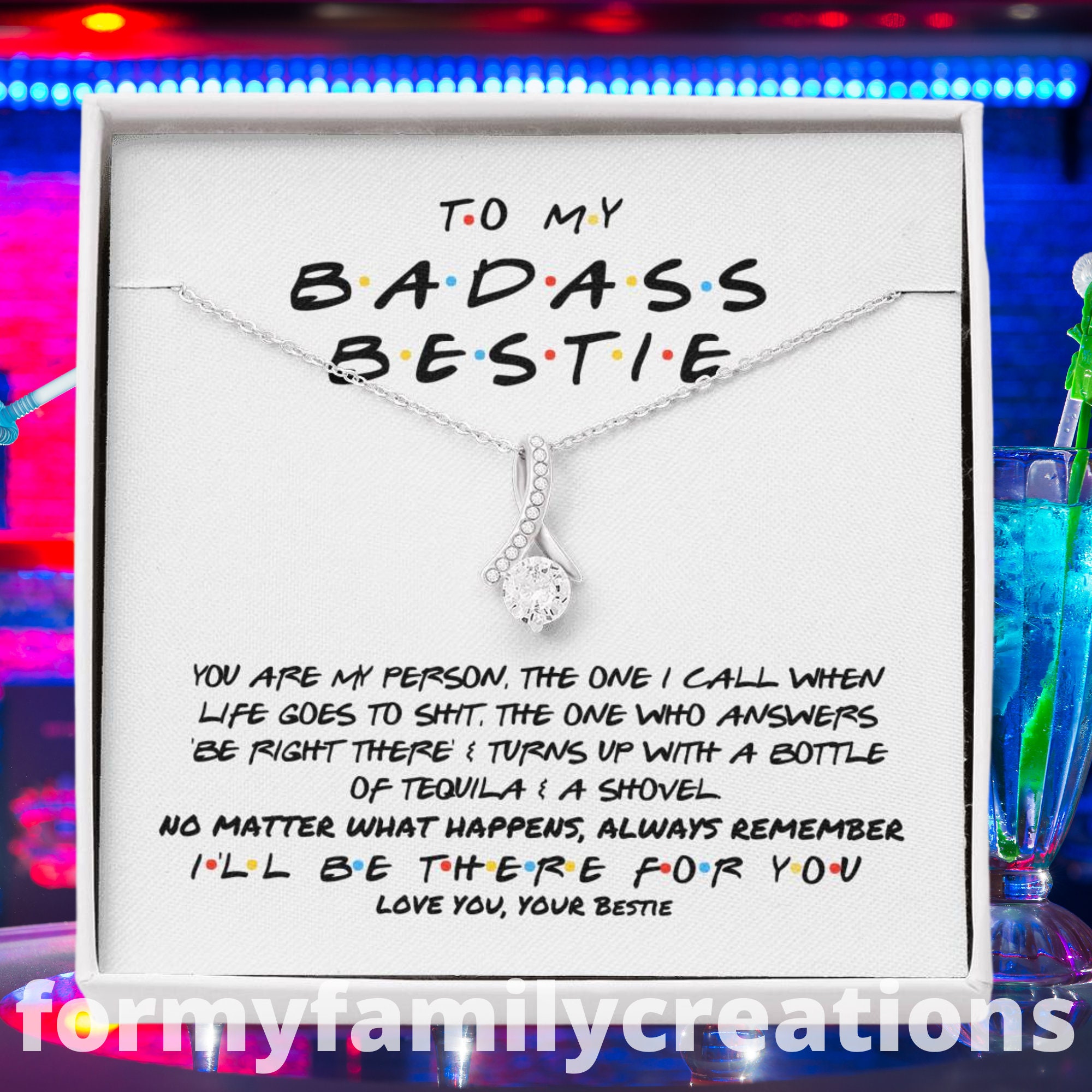 To My Badass Bestie My Person Necklace Best Friend Birthday - Etsy