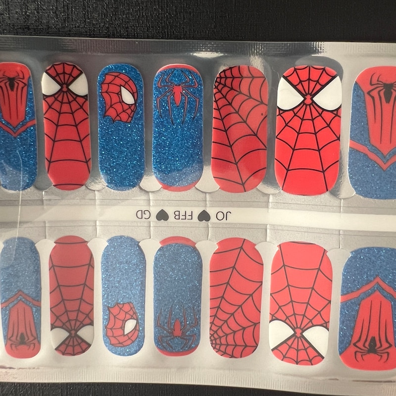 Spiderman Nails - Etsy