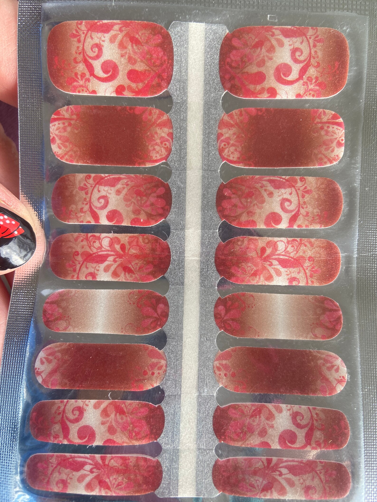 ADULT 100% Nail Polish Strips Red Tapestry - Etsy