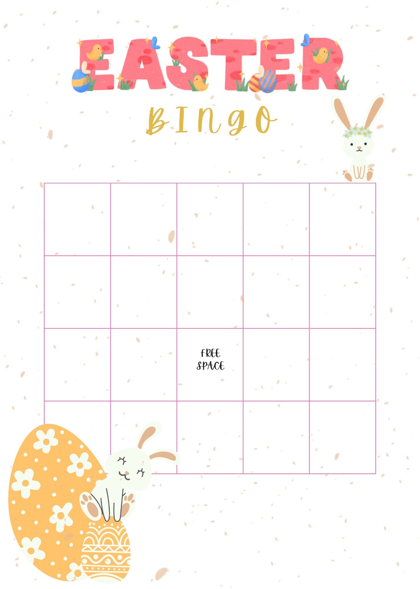 PDF Printable Easter Bingo Card Digital Bingo Card - Etsy