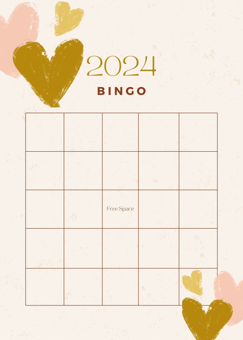 2024 Printable Bingo Card New Years Resolutions Digital Bingo Card - Etsy