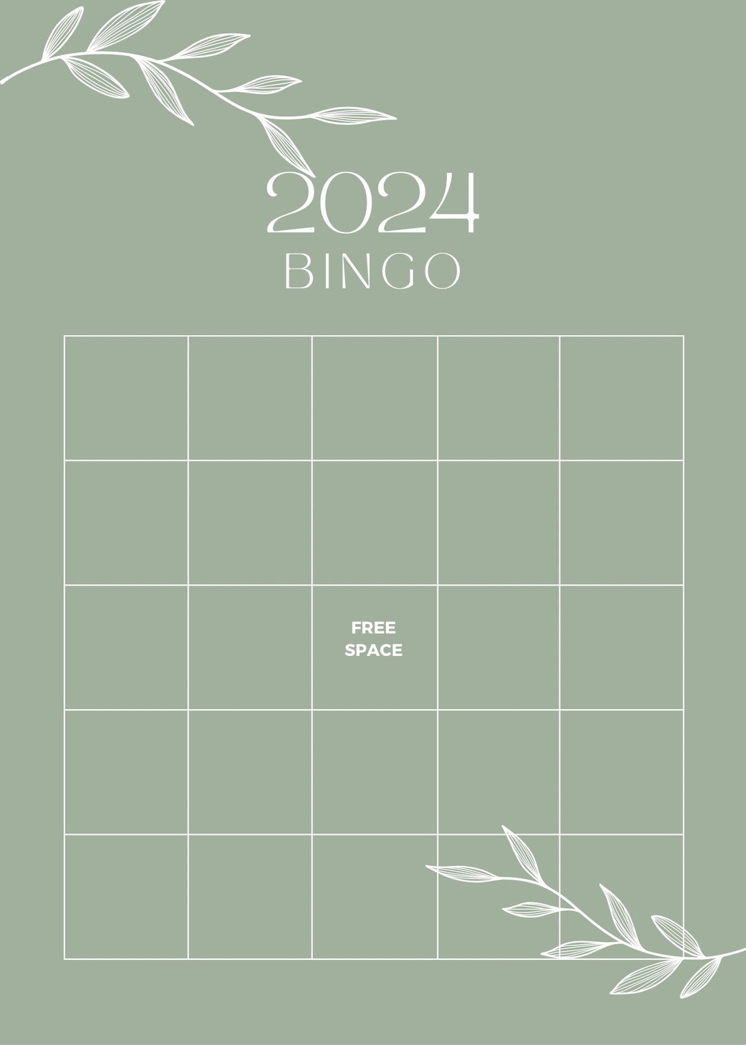 2024 Printable Bingo Card Bingo Card for 2024 Digital Bingo Card - Etsy