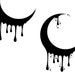 Dripping Crescent Moon SVG and PNG, Files for Cricut, Silhouette ...