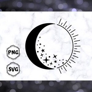 Moon and Sun SVG PNG Bundle: Celestial Cricut Files - Etsy
