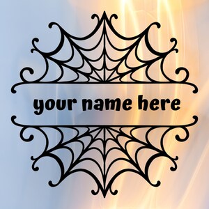 Spiderweb Name Frame SVG and PNG Files for Circuit, Halloween Cut Files ...