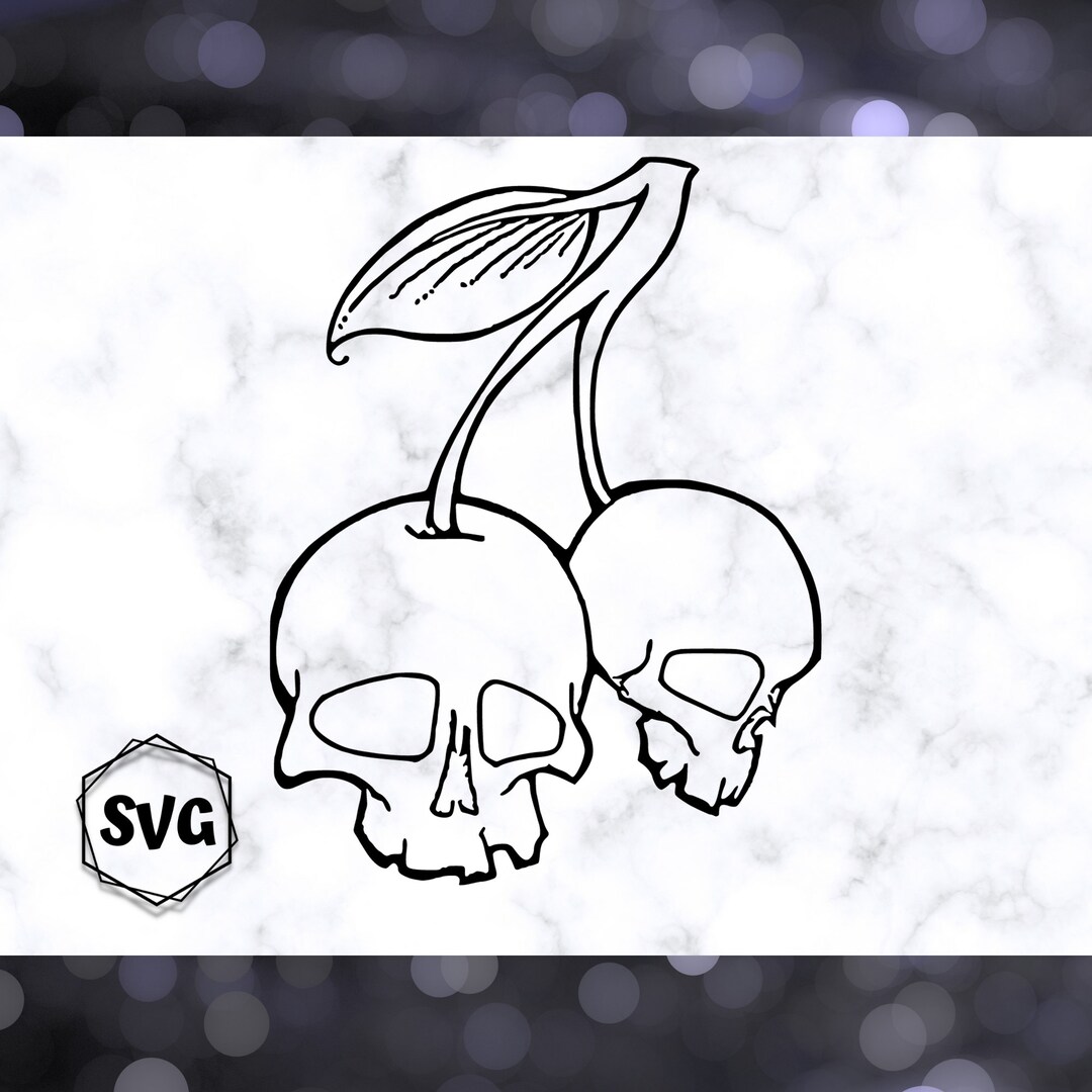Cherry Skulls SVG Files for Cricut, Silhouette Machine, Laser Cutters ...