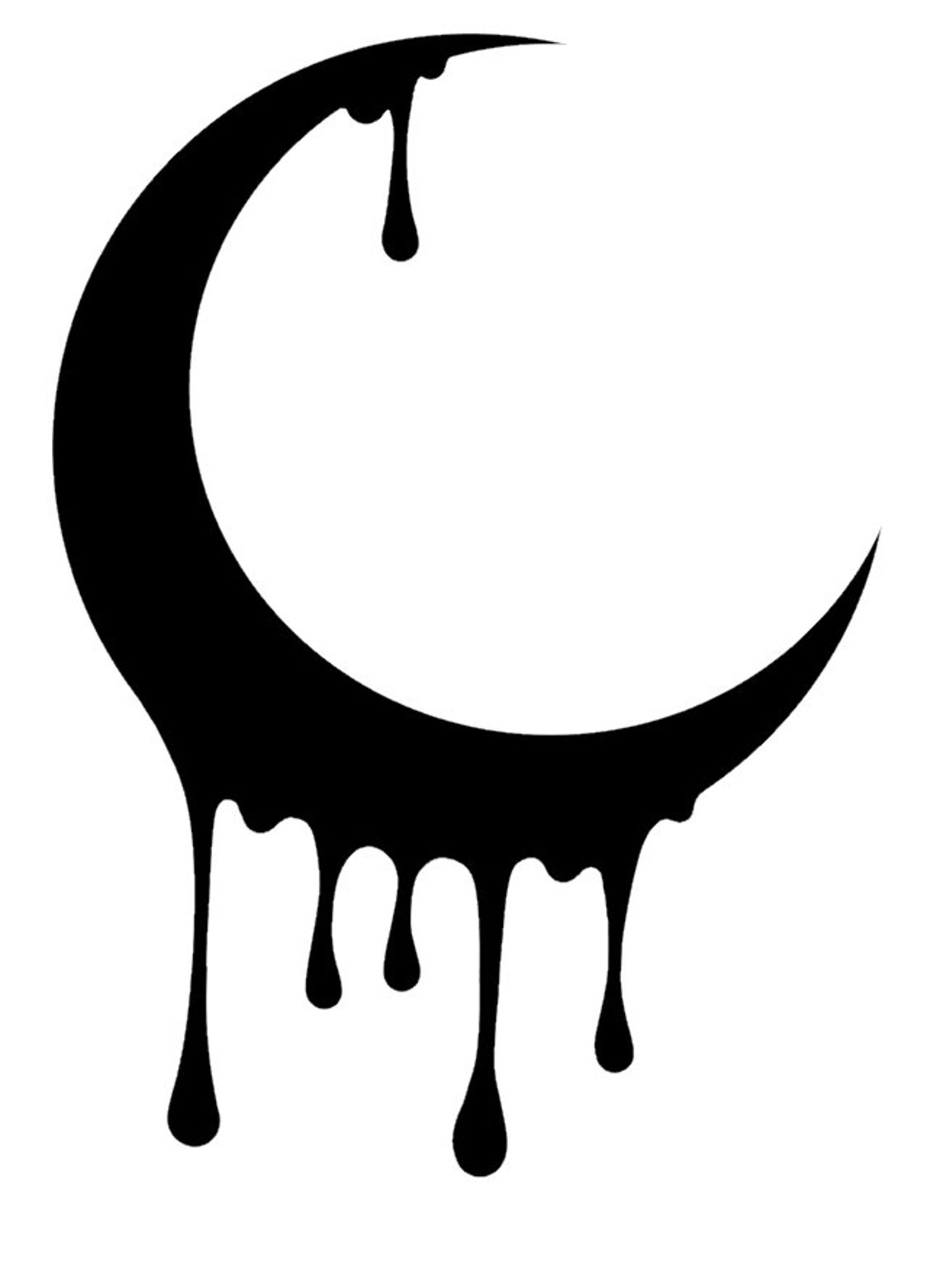 Dripping Crescent Moon SVG and PNG Files for Cricut | Etsy