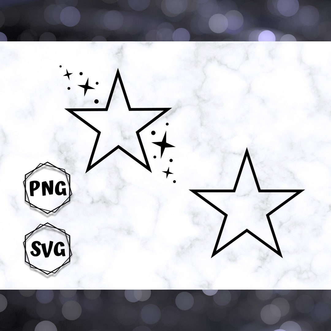 Star Outline SVG and PNG Files for Cricut, Silhouette Machine, Laser ...