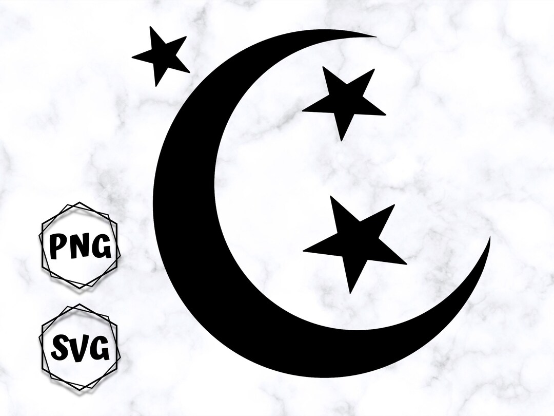 Moon and Stars SVG PNG Files for Cricut Silhouette Machine - Etsy