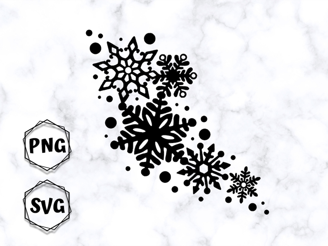 Snowflake Cluster SVG and PNG Files for Cricut Silhouette - Etsy