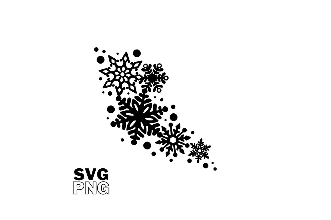 Snowflake Cluster SVG and PNG Files for Cricut, Silhouette Machine ...