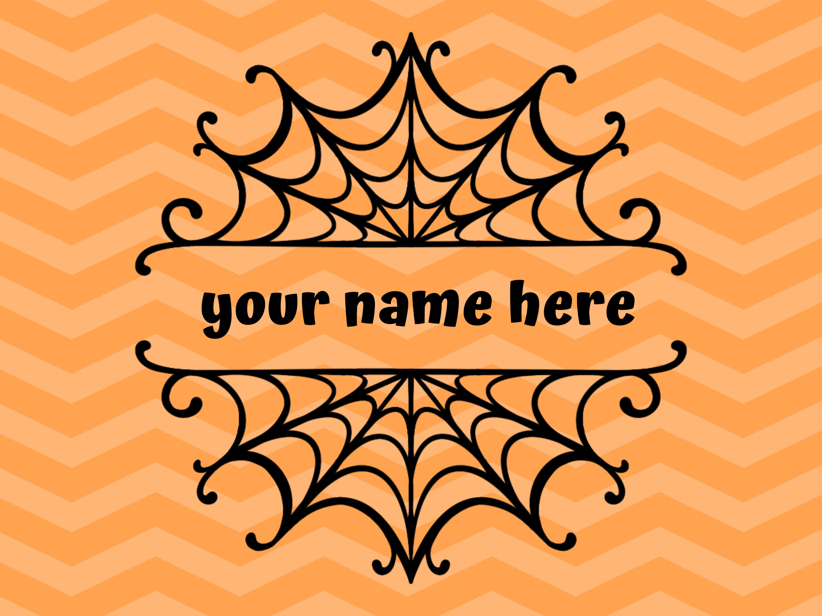 Spiderweb Name Frame SVG and PNG Files for Circuit Halloween - Etsy