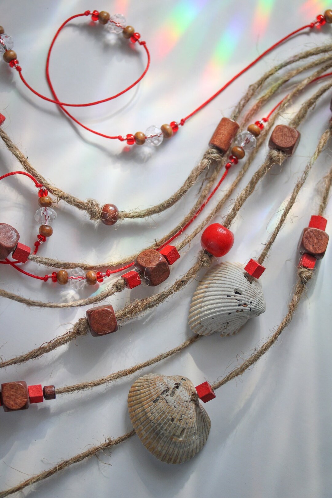 Macrame Seashell Suncatcher, Bohemian Home, Mermaidcore Hanging for ...