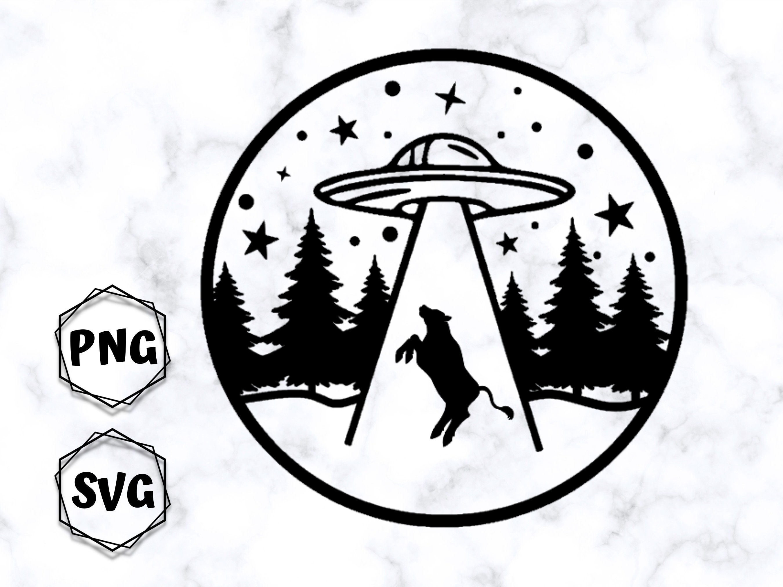 Cow Abduction SVG and PNG Spaceship SVG Files for Cricut - Etsy UK