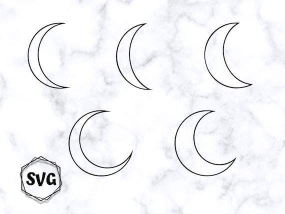 Moon Outline SVG Bundle Crescent Moons Files for Cricut - Etsy UK
