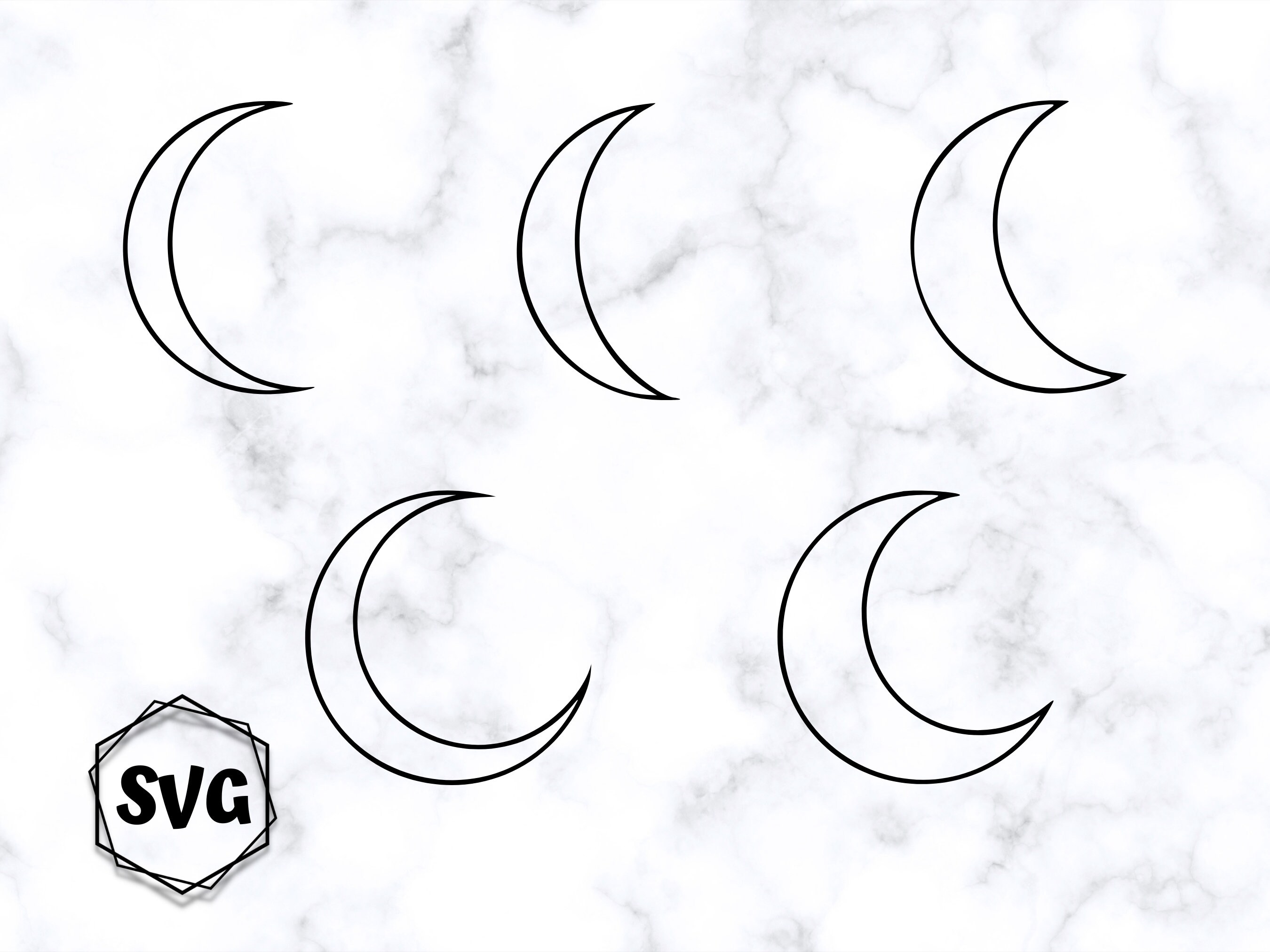Moon Outline SVG Bundle Crescent Moons Files for Cricut - Etsy UK